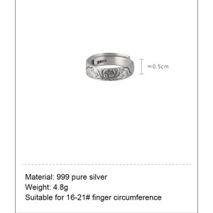 999 Sterling Silver Lotus Ring Silver Lotus Jewelry Lotus - Etsy