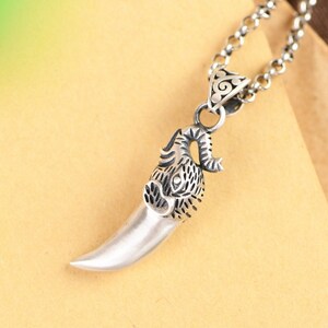 Sterling Silver Wolf Tooth Pendant,wolf Tooth Charm,wolf Tooth Jewelry ...