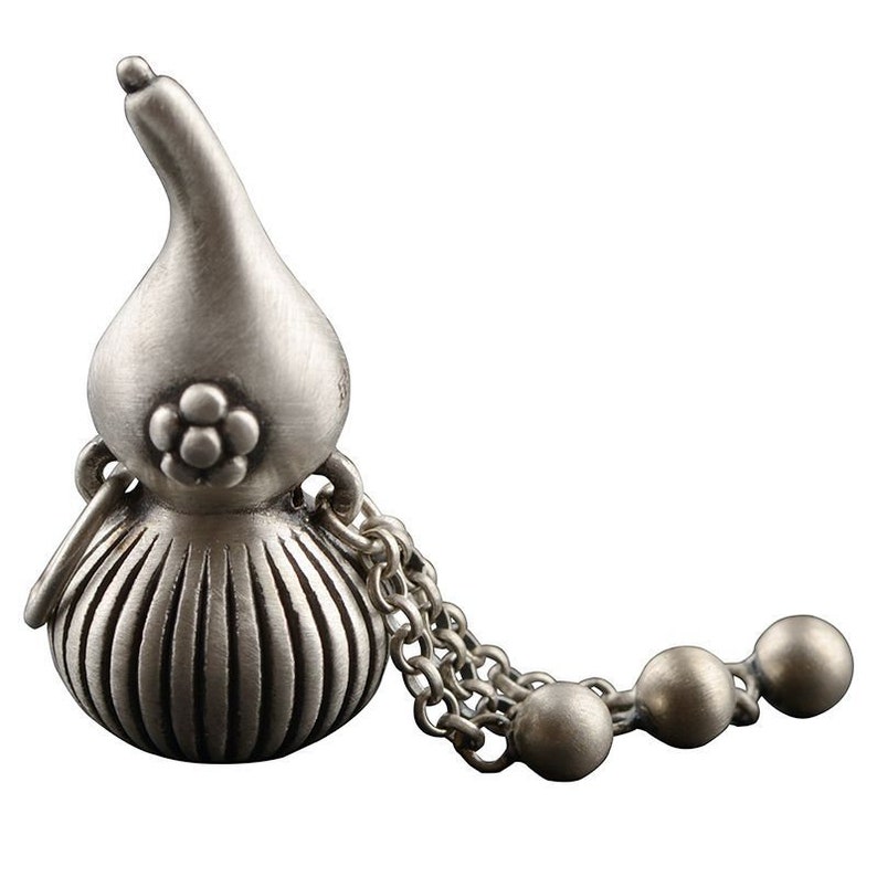 990 Sterling Silver Gourd Necklace Pendant, Gourd Tassel Charm, Gourd ...