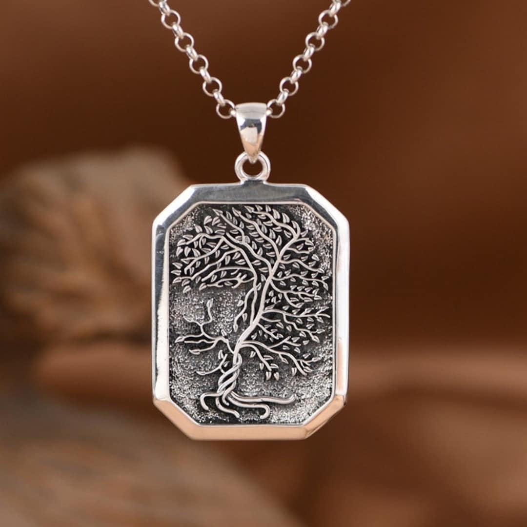 Sterling Silver Tree Pendant, Tree Necklace, Tree Jewelry, Tree of Life ...