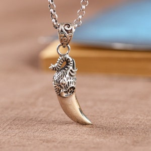 Sterling Silver Wolf Tooth Pendant,wolf Tooth Charm,wolf Tooth Jewelry ...