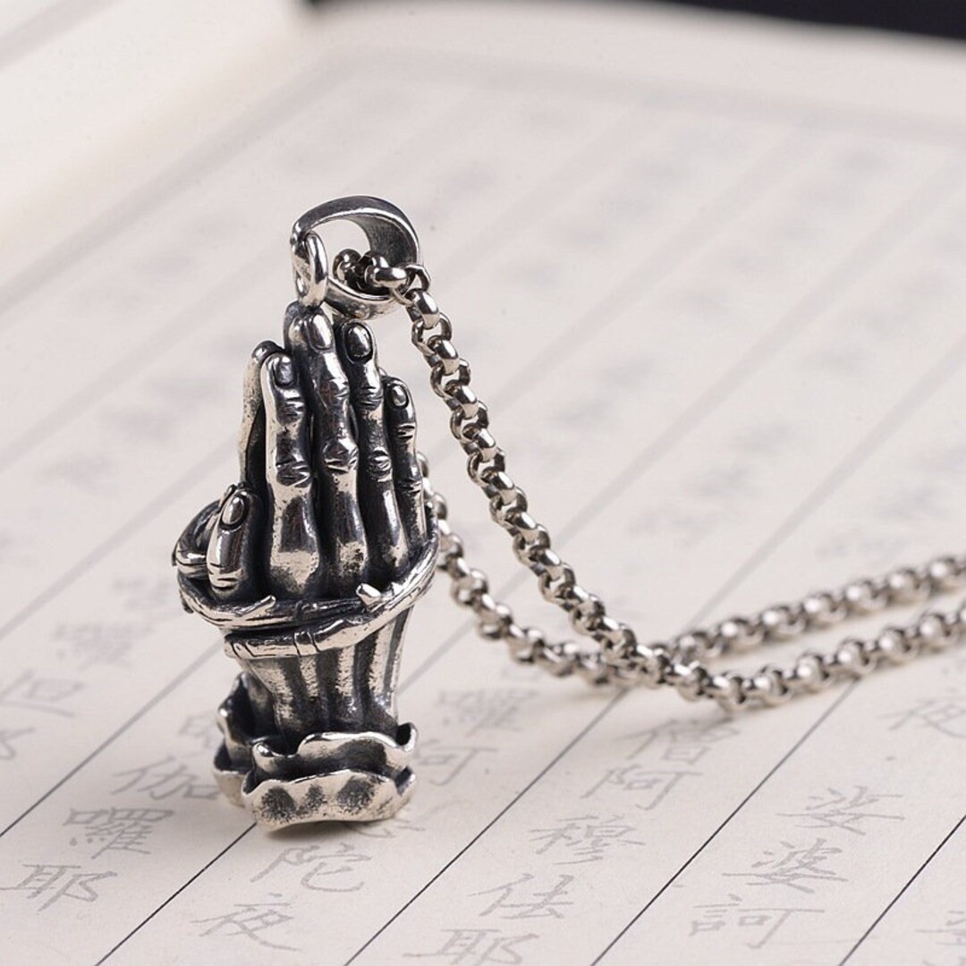 Sterling Silver Praying Hands Pendant Charm, Religious Charm, Prayer ...