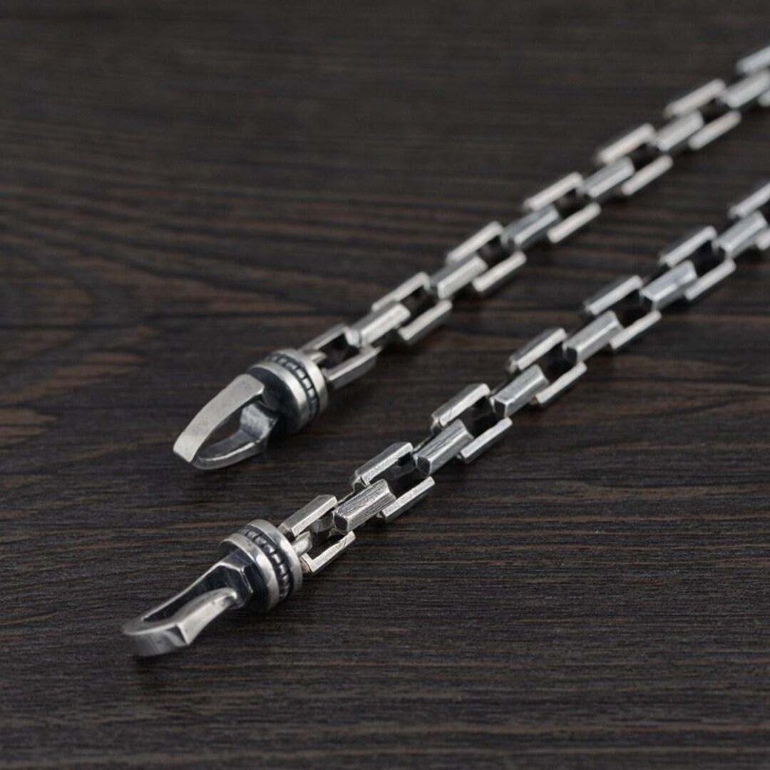 Sterling Silver Chunky Chain Necklace 7mm, Punk Necklace Chain, Link ...