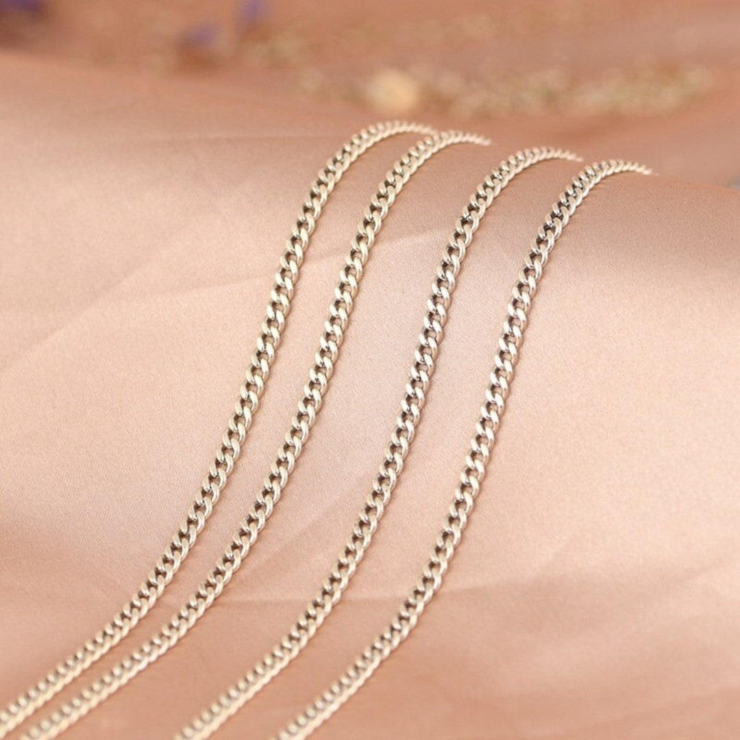 Sterling Silver Curb Chain 3mm, Length 20inch-26inch, Curb Chain ...