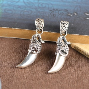 Sterling Silver Wolf Tooth Pendant,wolf Tooth Charm,wolf Tooth Jewelry ...
