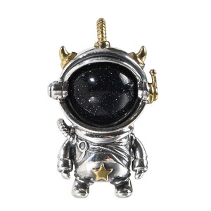 Sterling Silver Spaceman Pendant, Astronaut Necklace Pendant, Space ...