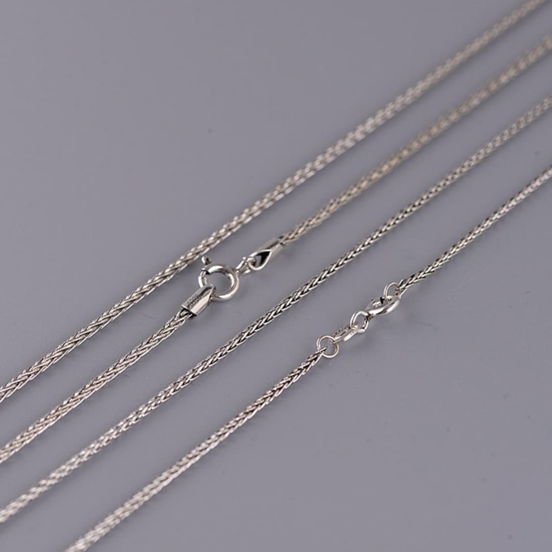 Sterling Silver Wheat Chain 1.4mm 1.6mm 1.8mm, Length 40cm-65cm ...