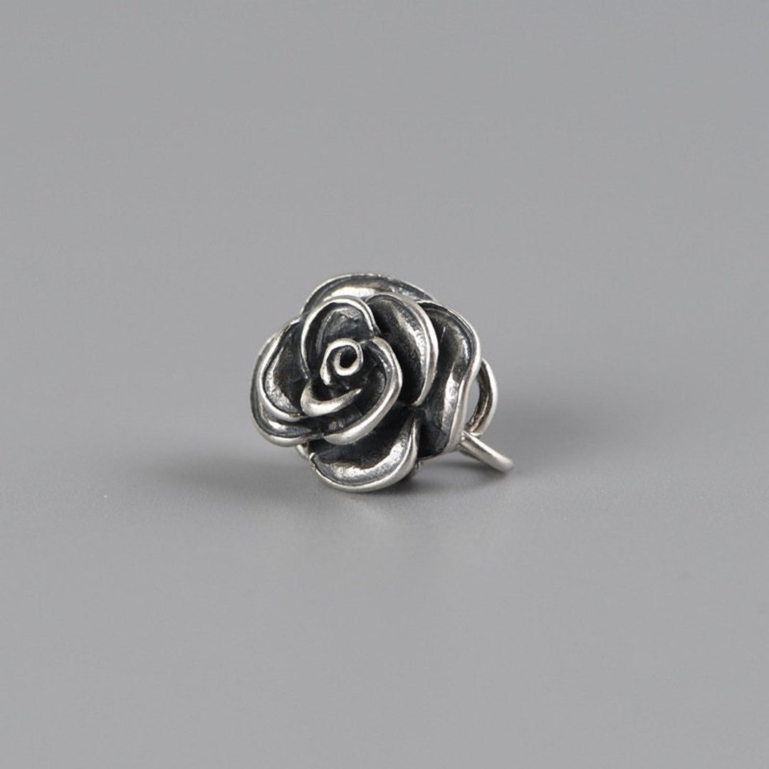 Sterling Silver Flower Clasp, Rose Clasp, Flower Hook Clasp, Rose Hook ...