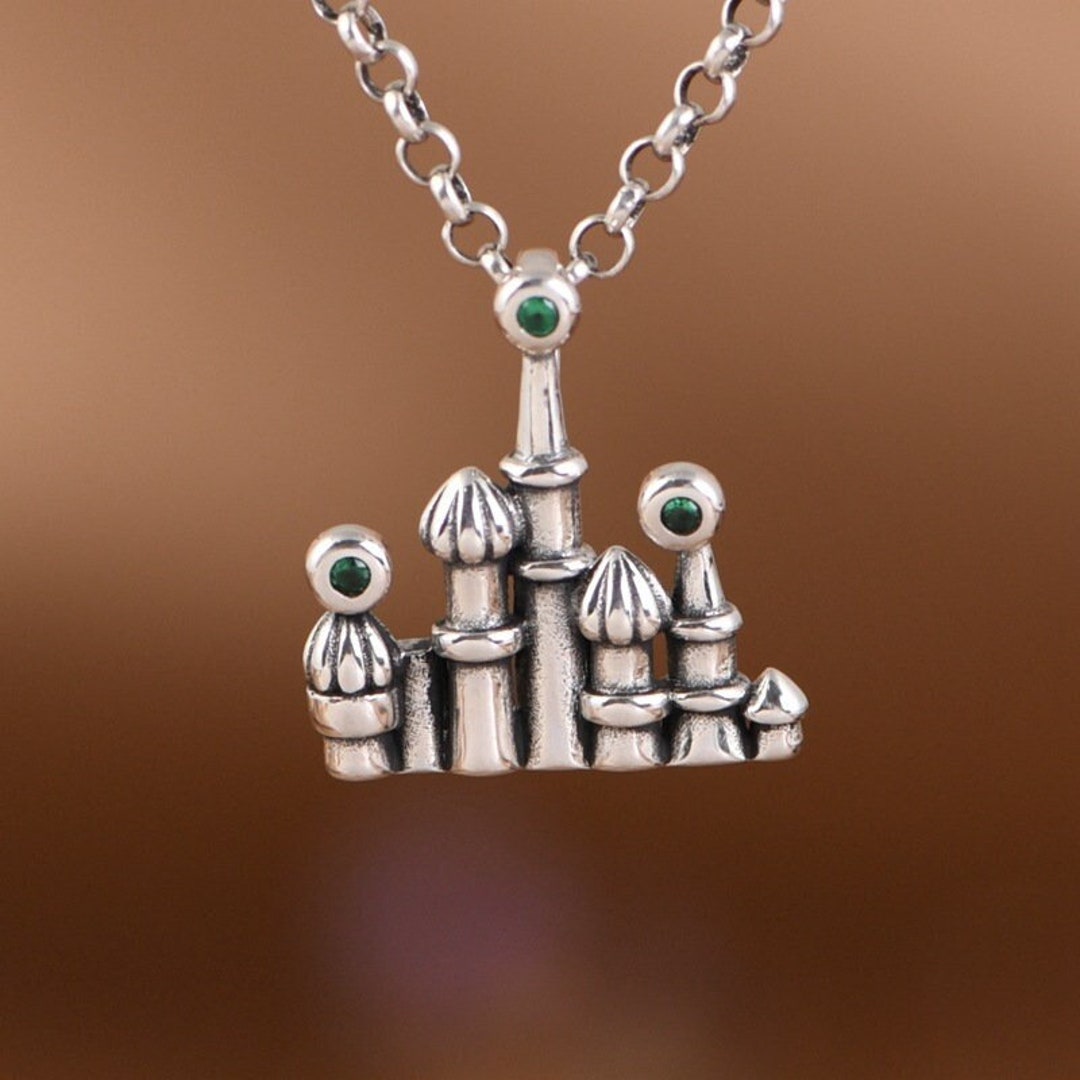 Sterling Silver Castle Charm, Castle Necklace Pendant, Fairy Tale Charm ...