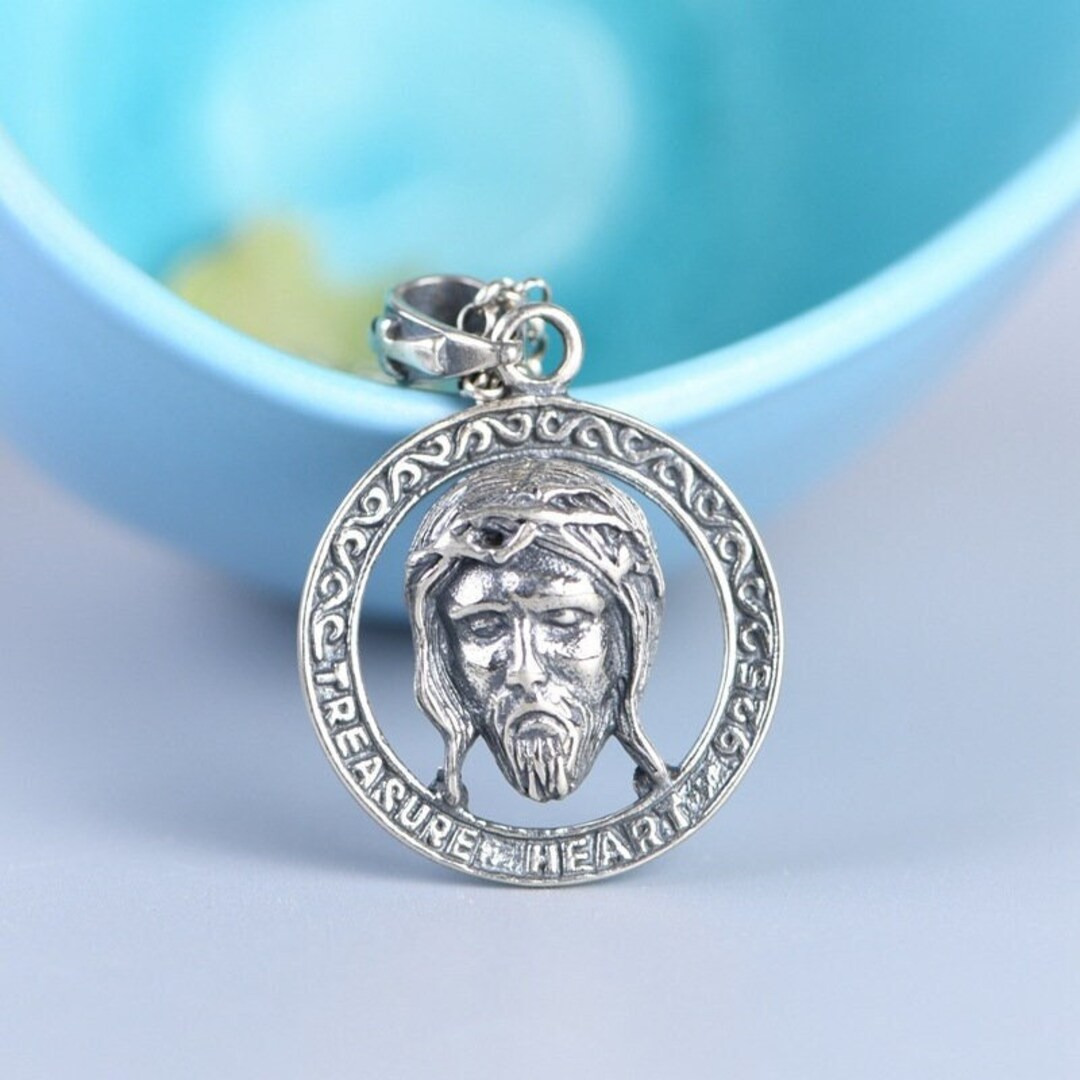 Sterling Silver Jesus Necklace Pendant, Jesus Christ Pendant, Jesus ...