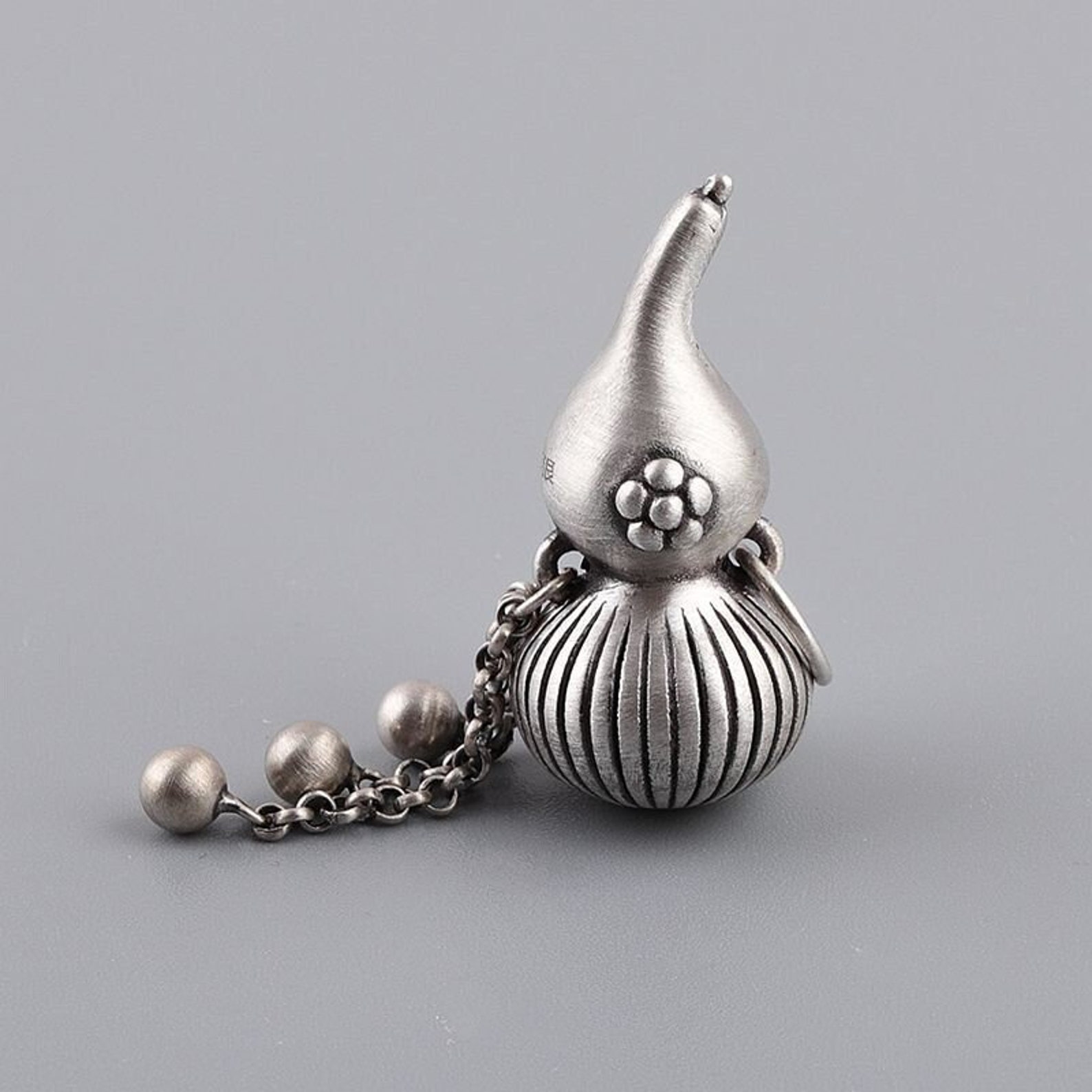 990 Sterling Silver Gourd Necklace Pendant, Gourd Tassel Charm, Gourd ...