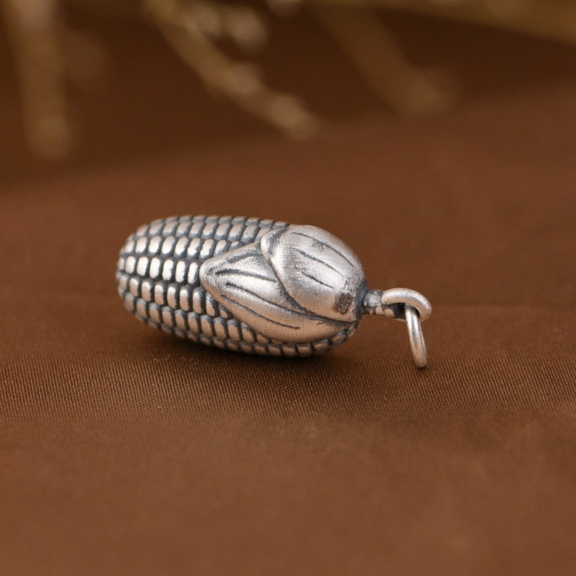 990 Sterling Silver Corn Necklace Pendant, Corn Jewelry, Food Charms ...