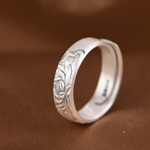 999 Sterling Silver Lotus Ring Silver Lotus Jewelry Lotus - Etsy