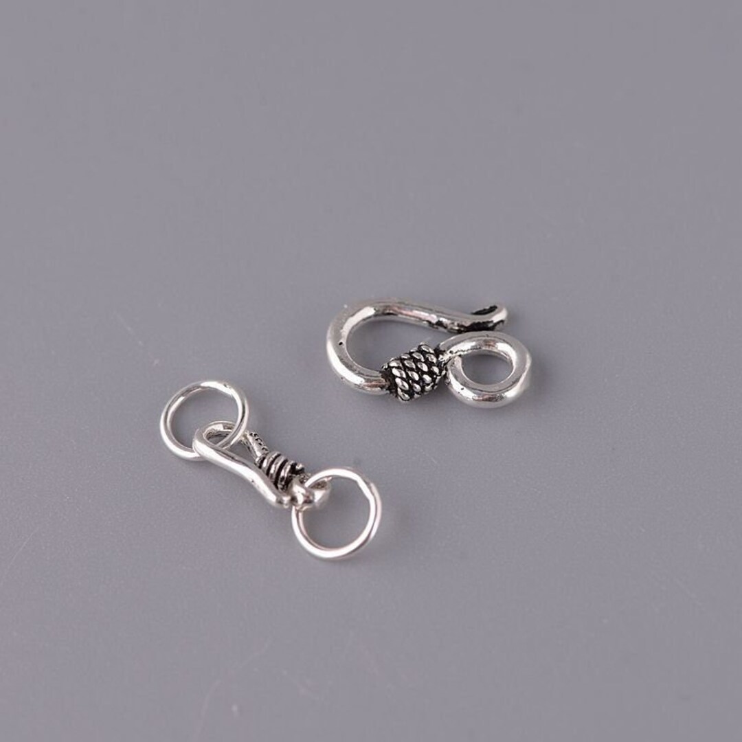 2 Sterling Silver Bracelet Closing Clasps, Silver Necklace End Clasp ...