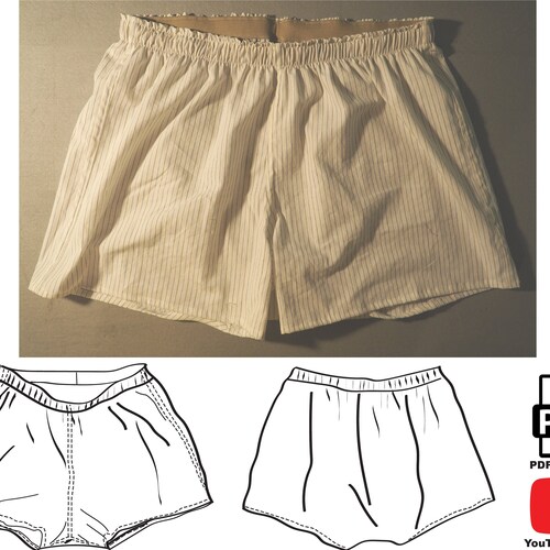 Boxer Shorts PDF Sewing Pattern and Instructions Digital with - Etsy