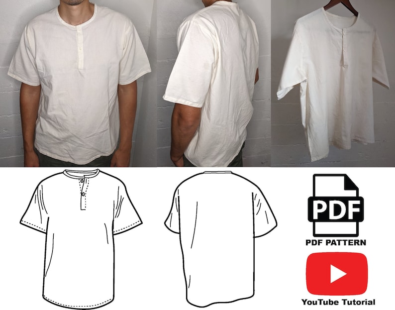 Woven T-shirt Sewing Pattern PDF and Instructions Digital (with Video ...