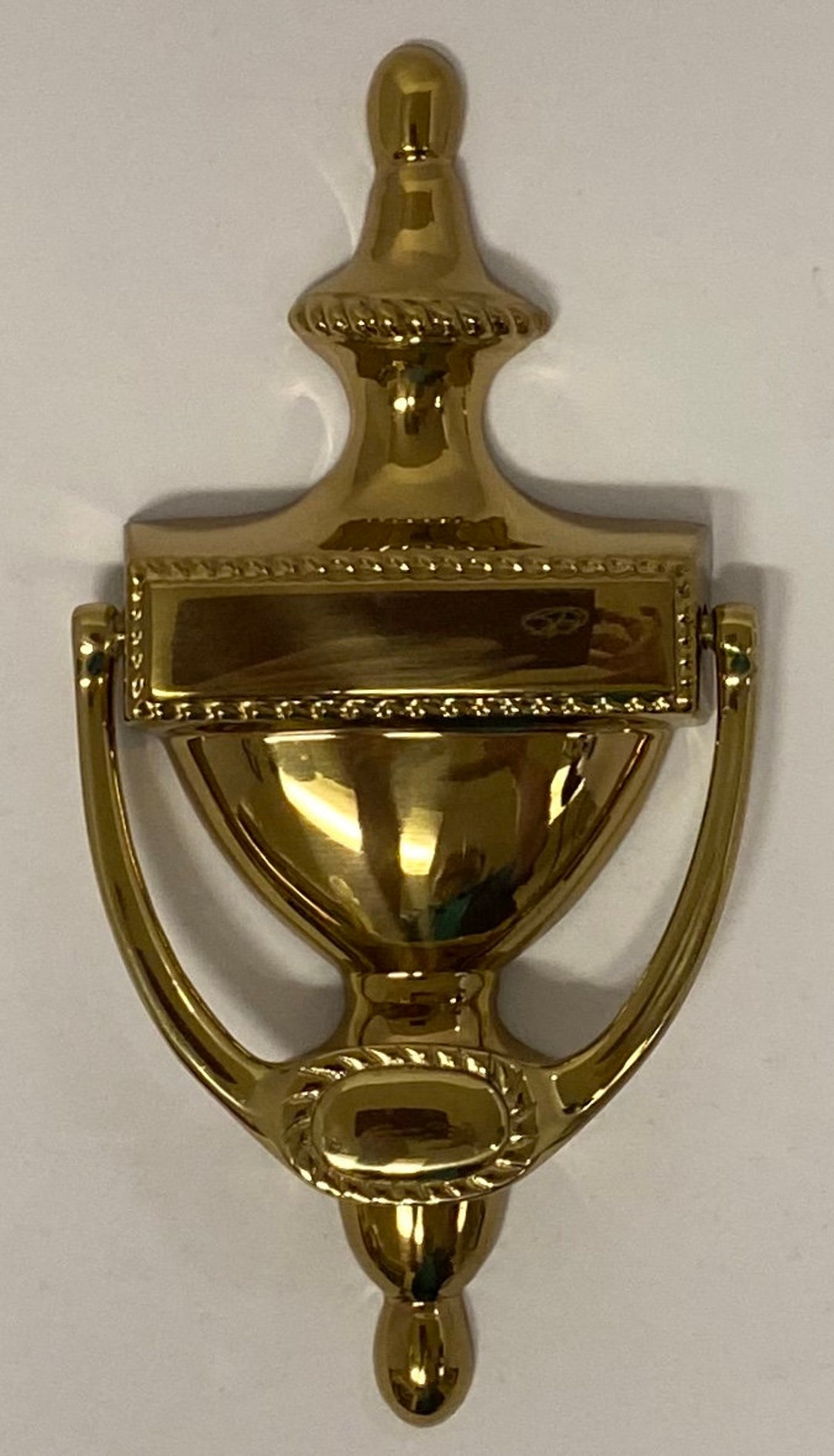 Door Knocker Solid Brass Gold Finish Engravable - Etsy