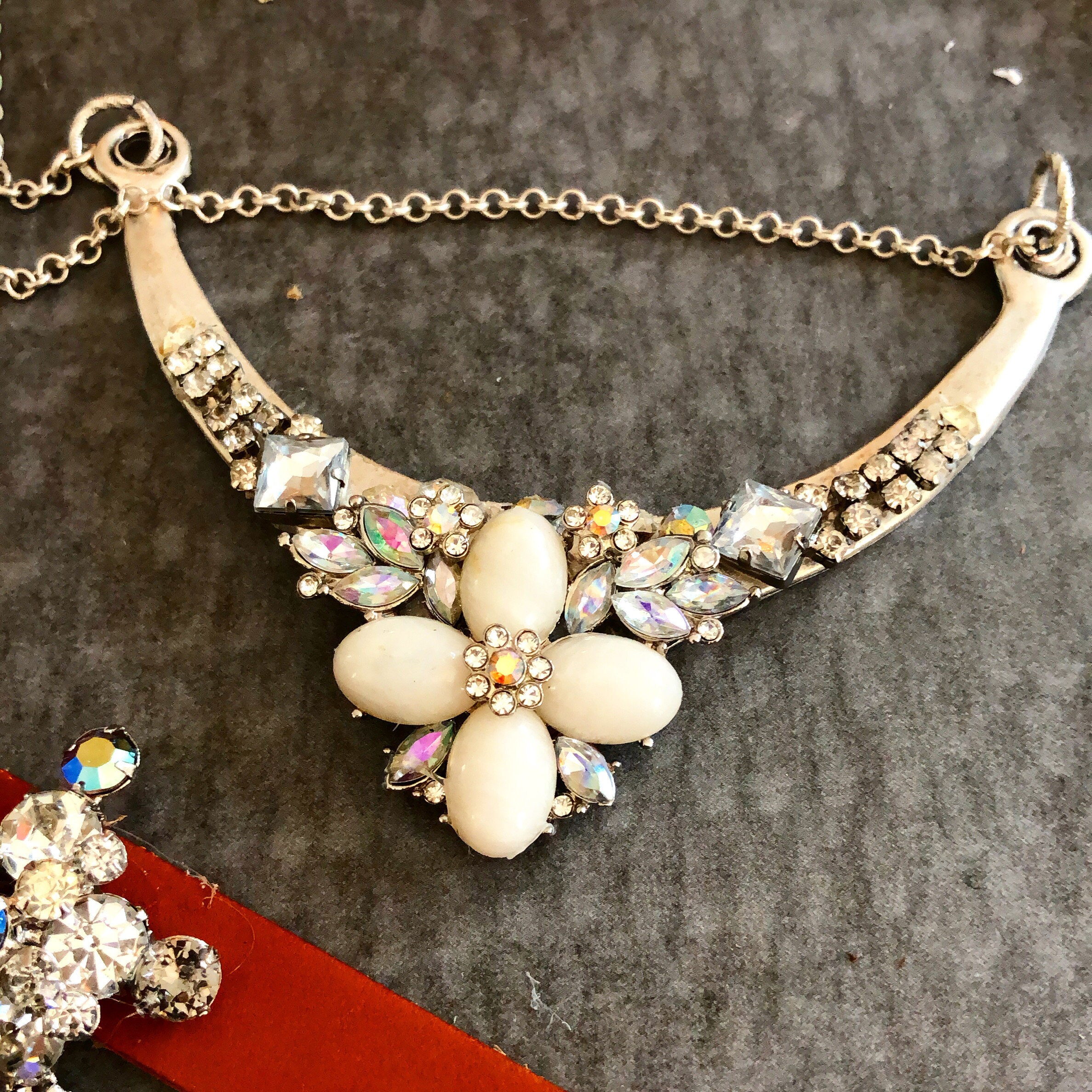 Buy Vintage Pin Collaboration Collar, Silver Collar, Princess Necklace ...