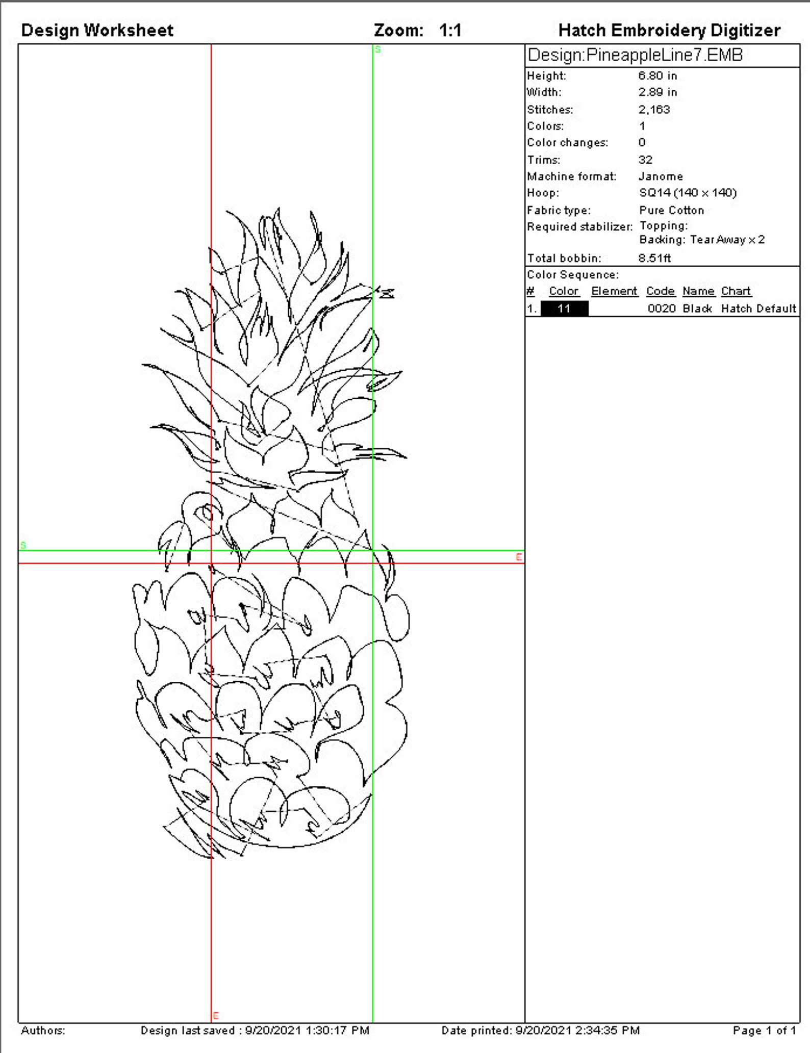 Pineapple Line Art Machine Embroidery Design - Etsy