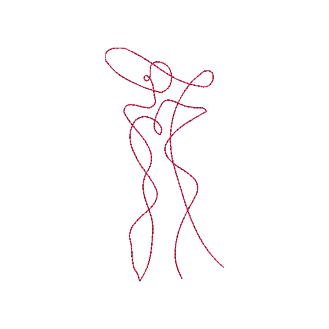 One Line Figure. Machine Embroidery Design - Etsy