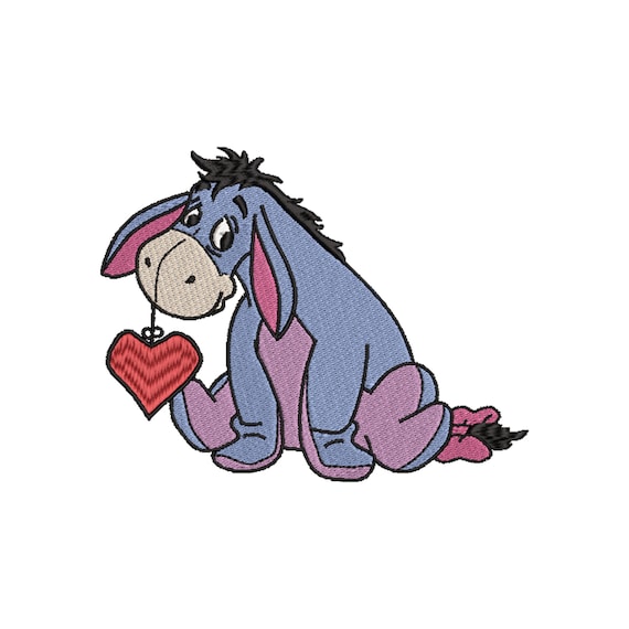 Eeyore Heart Machine Embroidery Design. Multiple Sizes | Etsy
