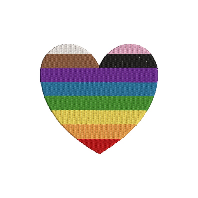 Inclusive Pride Heart Machine Embroidery Design. Multiple - Etsy