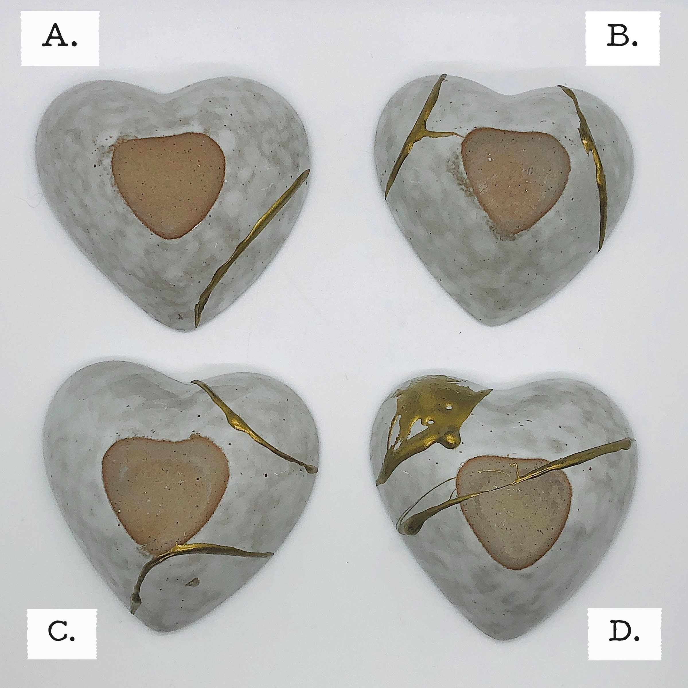 Kintsugi Heart Gray Ceramic Broken Heart Trinket/ring Holder - Etsy