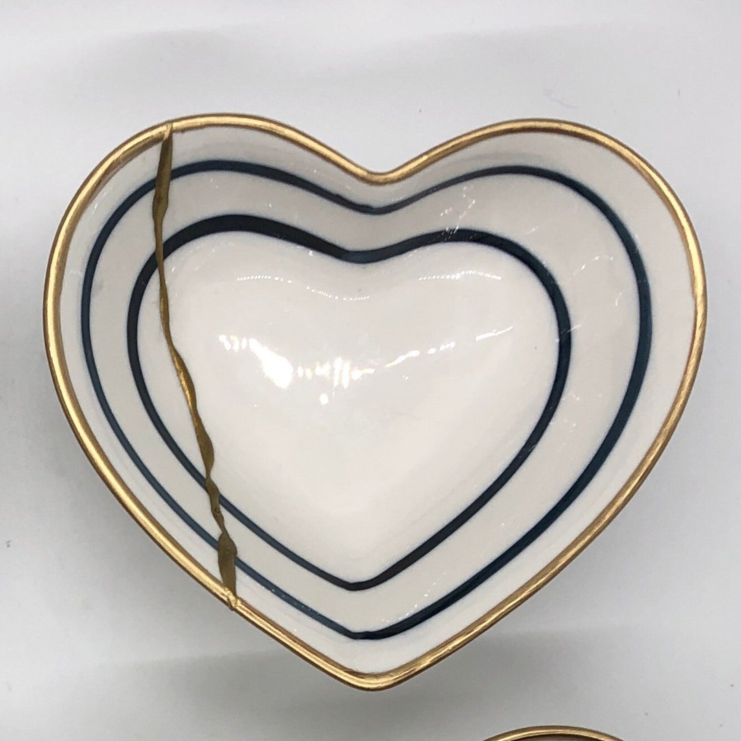 Kintsugi Hearts | Kintsukuroi Hearts | Gold and Silver Ceramic Heart ...