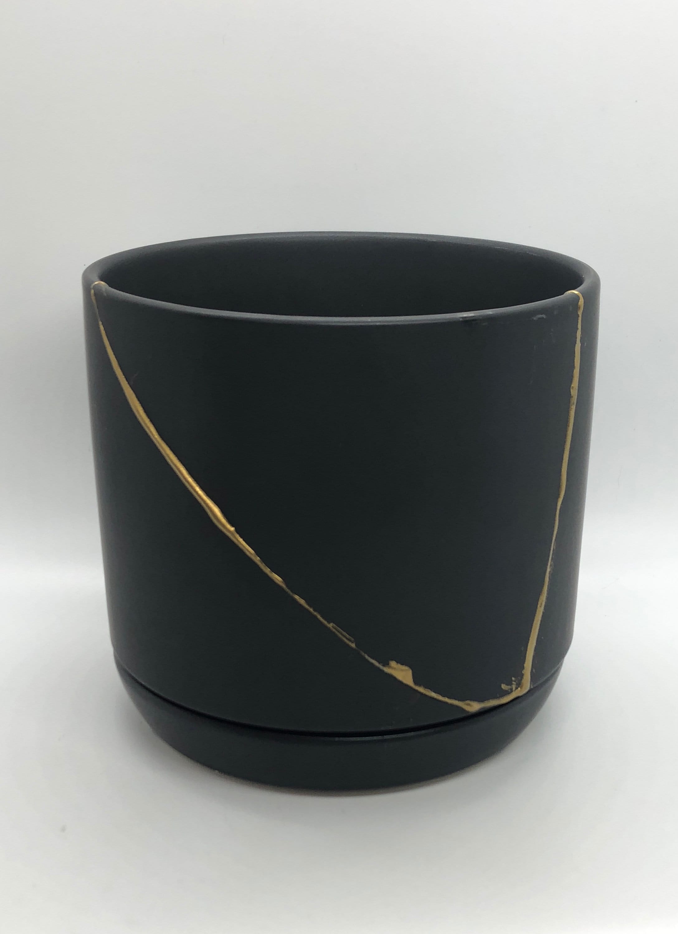 White Gray Black Ceramics Modern Kintsugi Zero Waste Plant Pot Kintsugi ...
