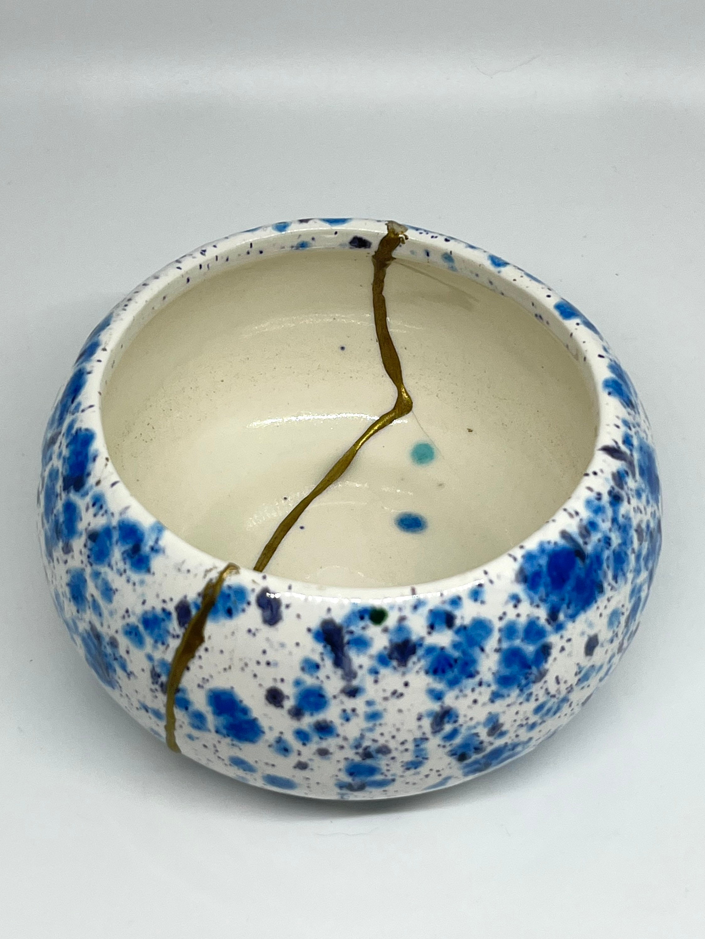 Kintsugi Teal Green/blue 2-piece Functional Plant Pot Home - Etsy