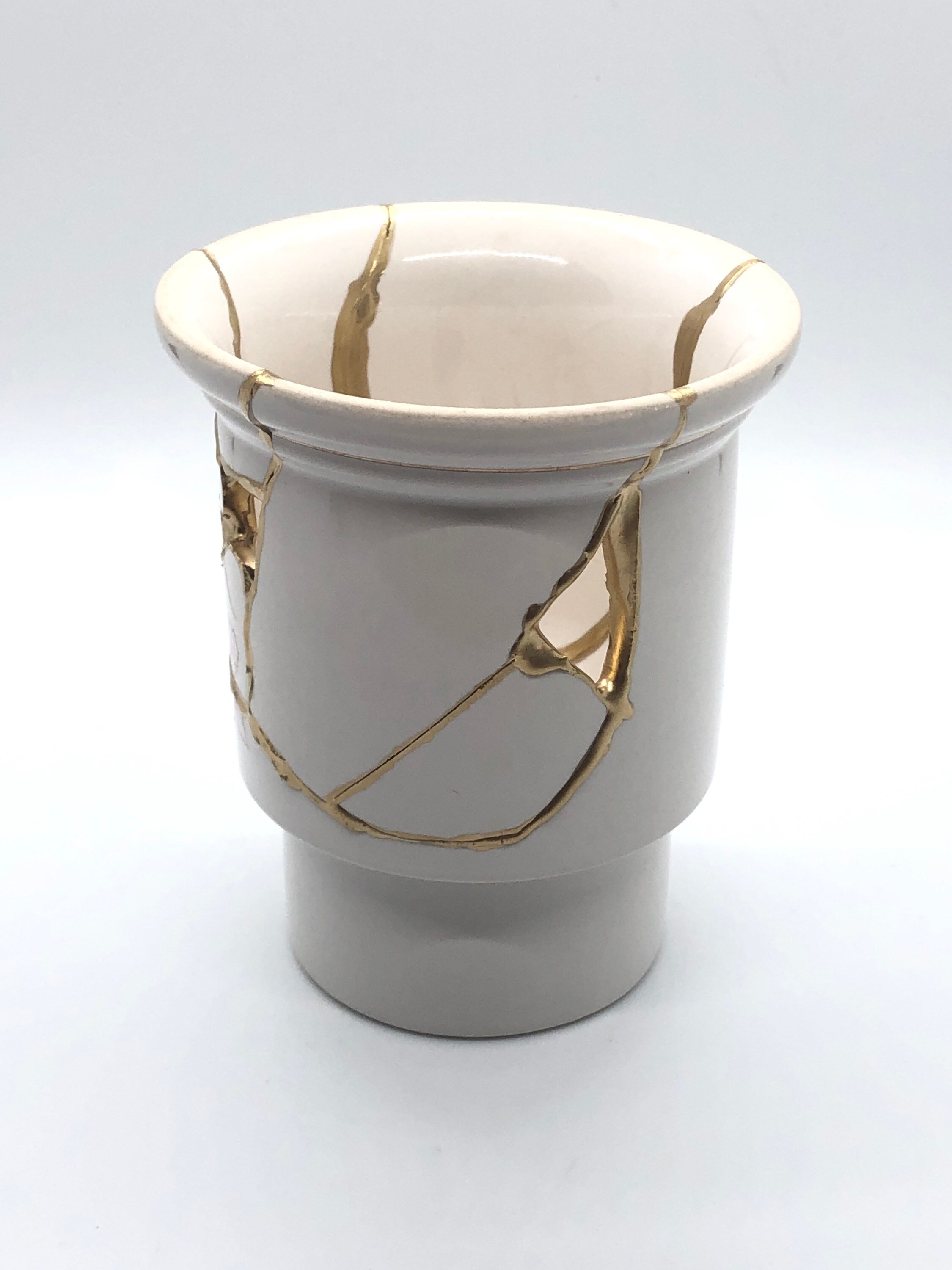 Gold Kintsugi Repair Japan Ceramic Floral Decorative Pot Candle Tea ...