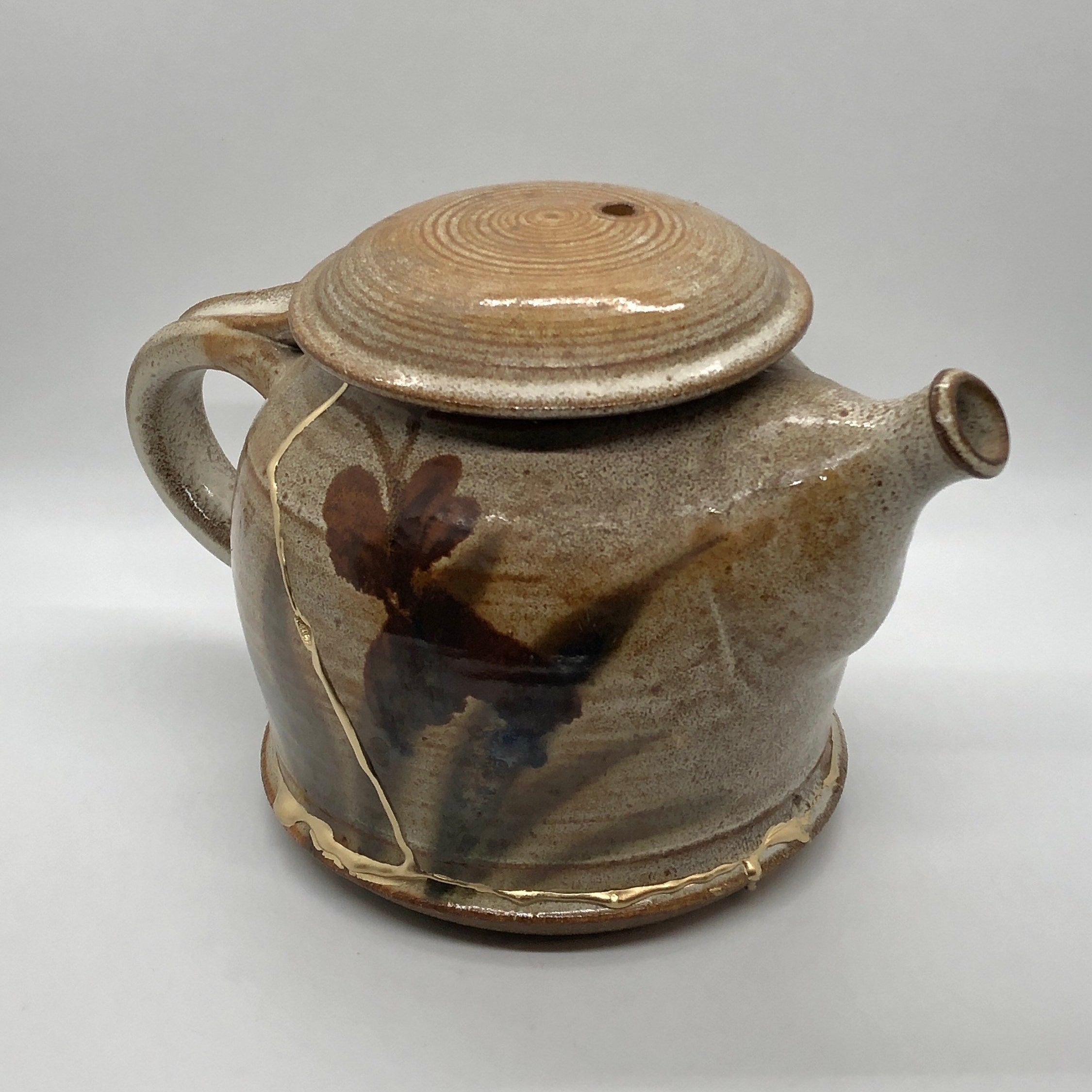 Brown Handmade Kintsugi Teapot Studio Pottery Handmade - Etsy