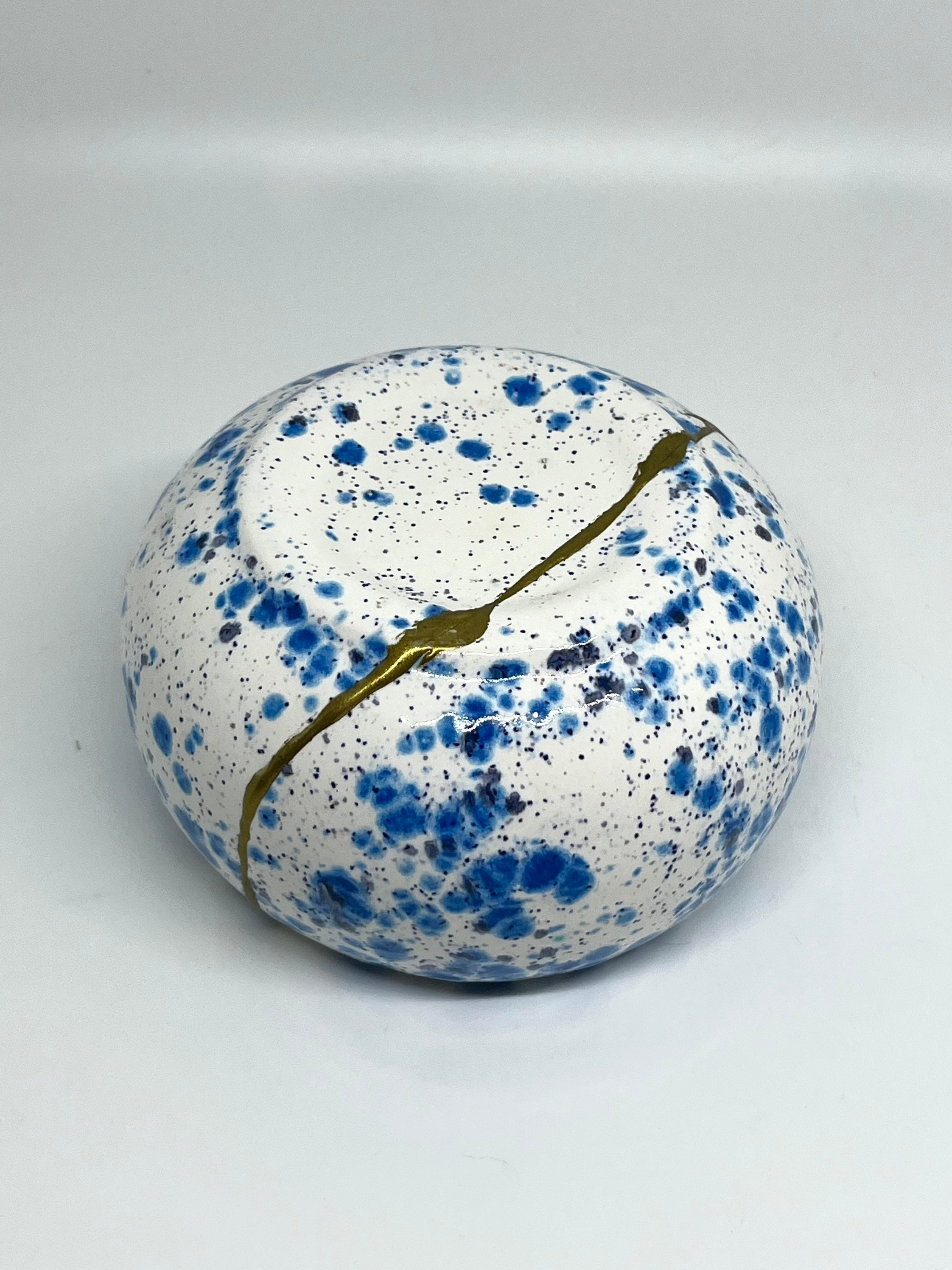 Kintsugi Teal Green/blue 2-piece Functional Plant Pot Home - Etsy