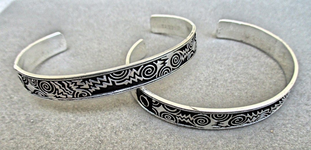 Vintage Cuff Bracelet. Aztec/mayan Design. Antiqued Look. Handmade in ...