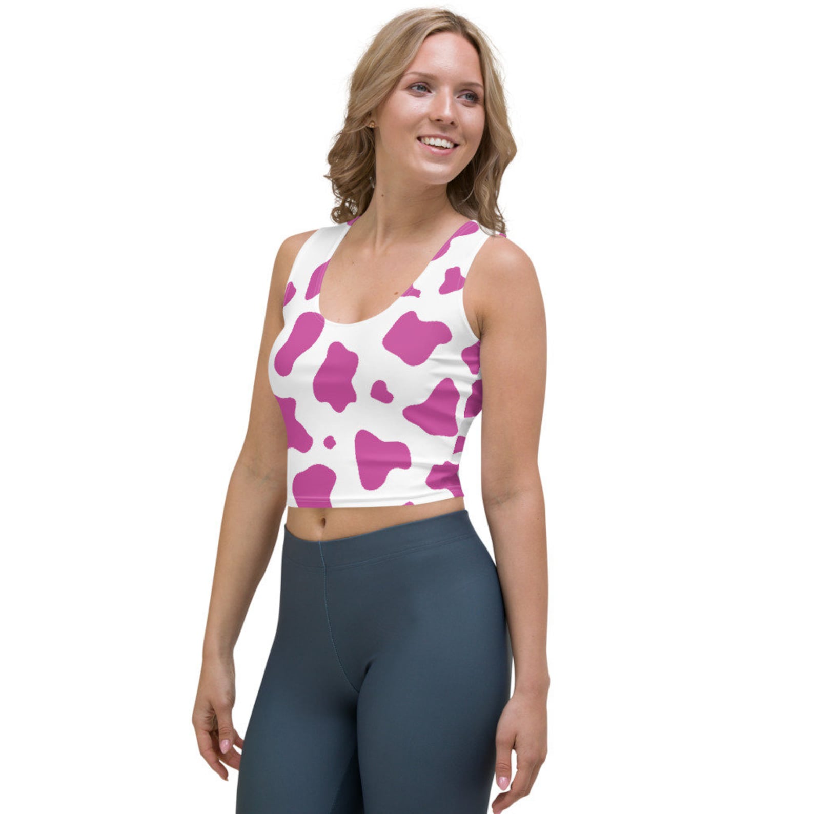 Strawberry Cow Print Crop Top - Etsy