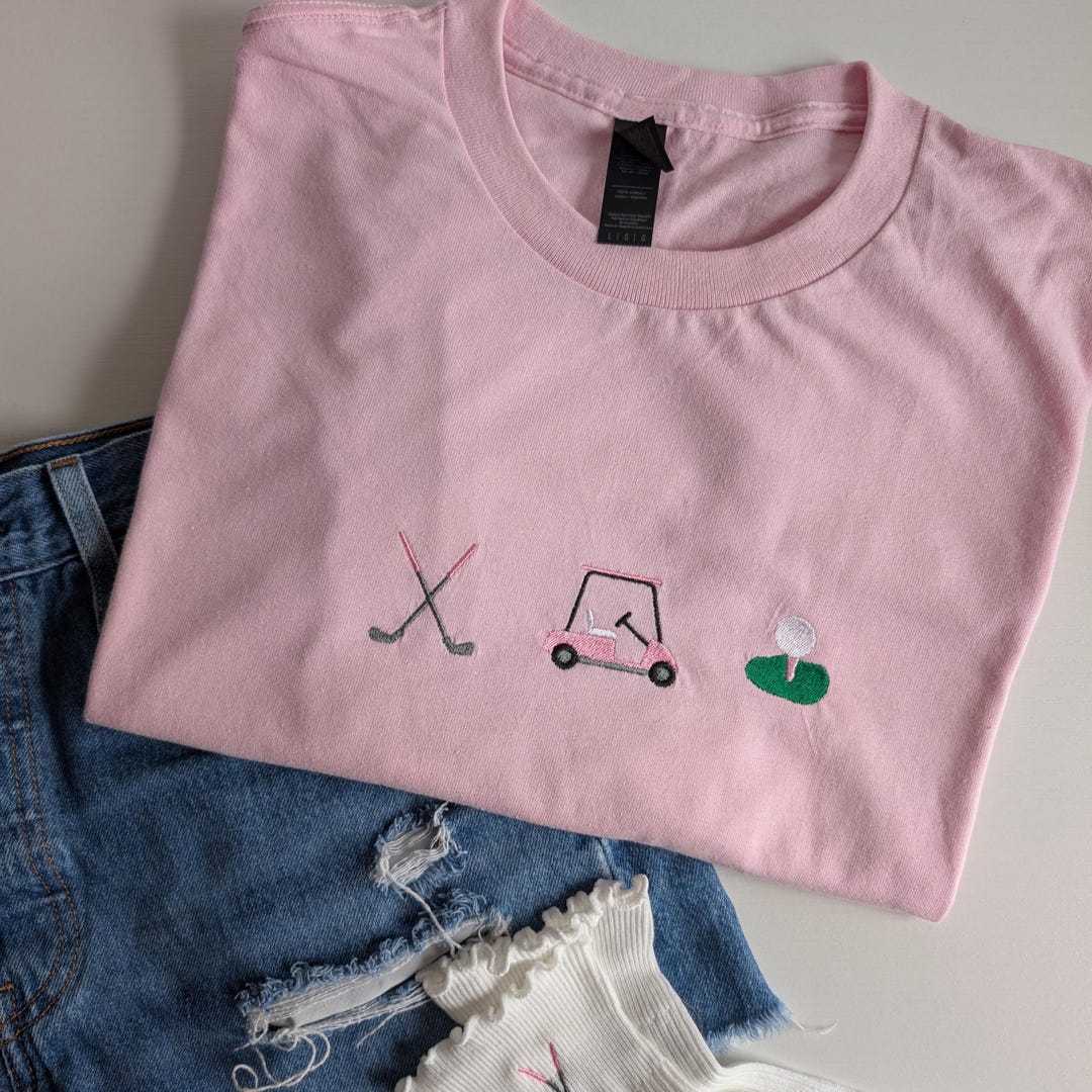 Embroidered Golf Girlie Shirt - Etsy