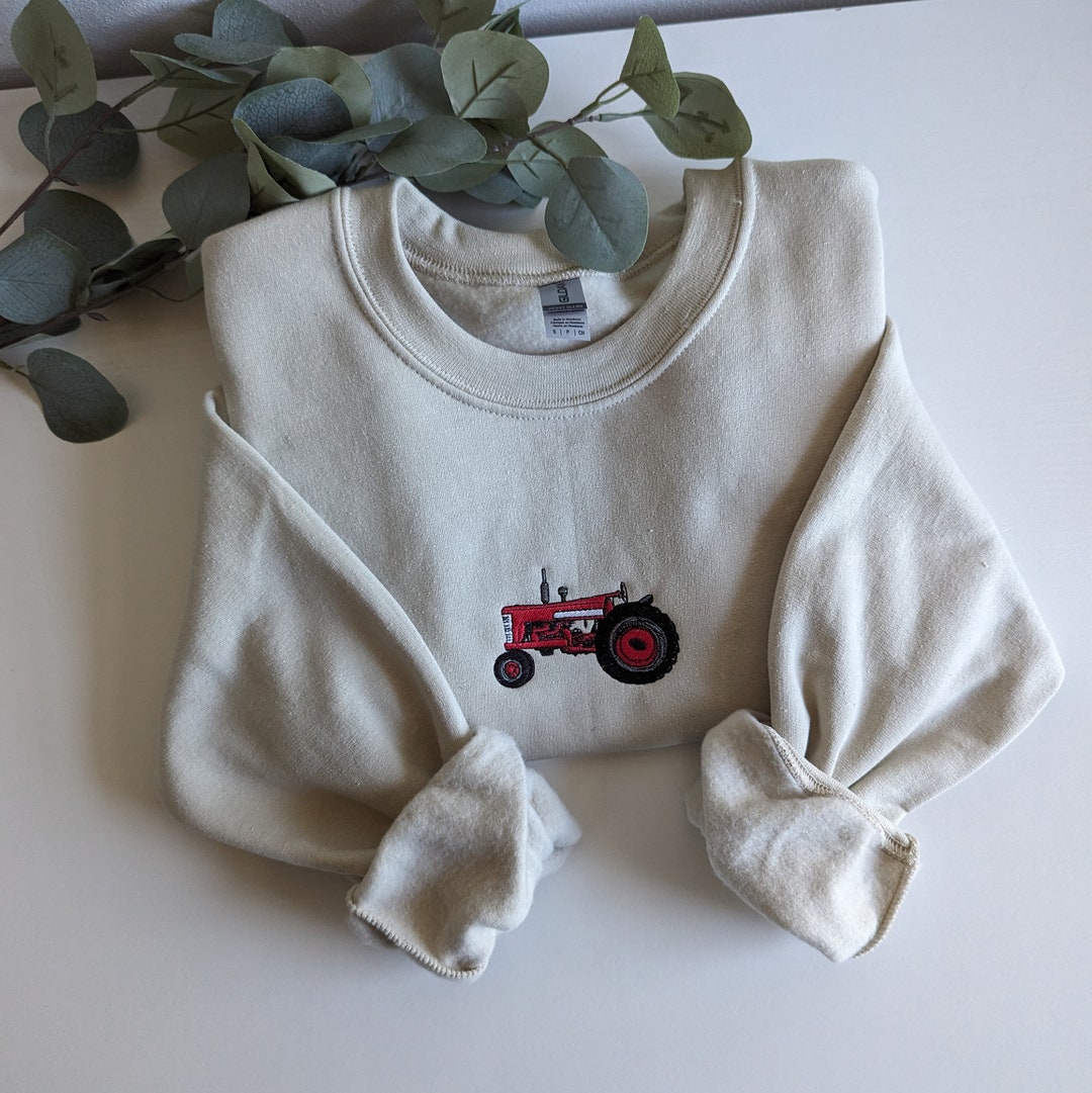 CUSTOM Embroidered Tractor Sweatshirt - Etsy