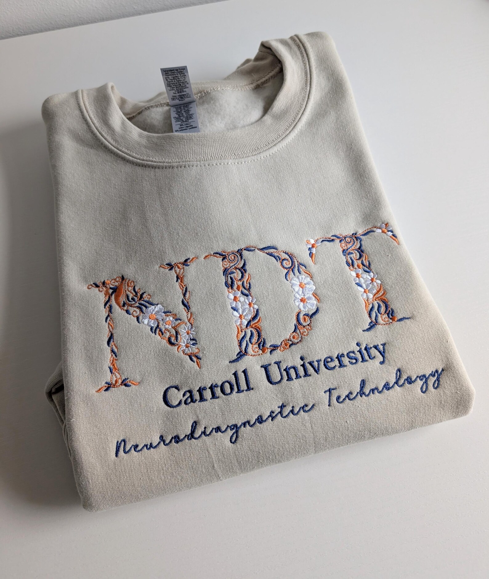 CUSTOM University Floral College Sweatshirt - Etsy