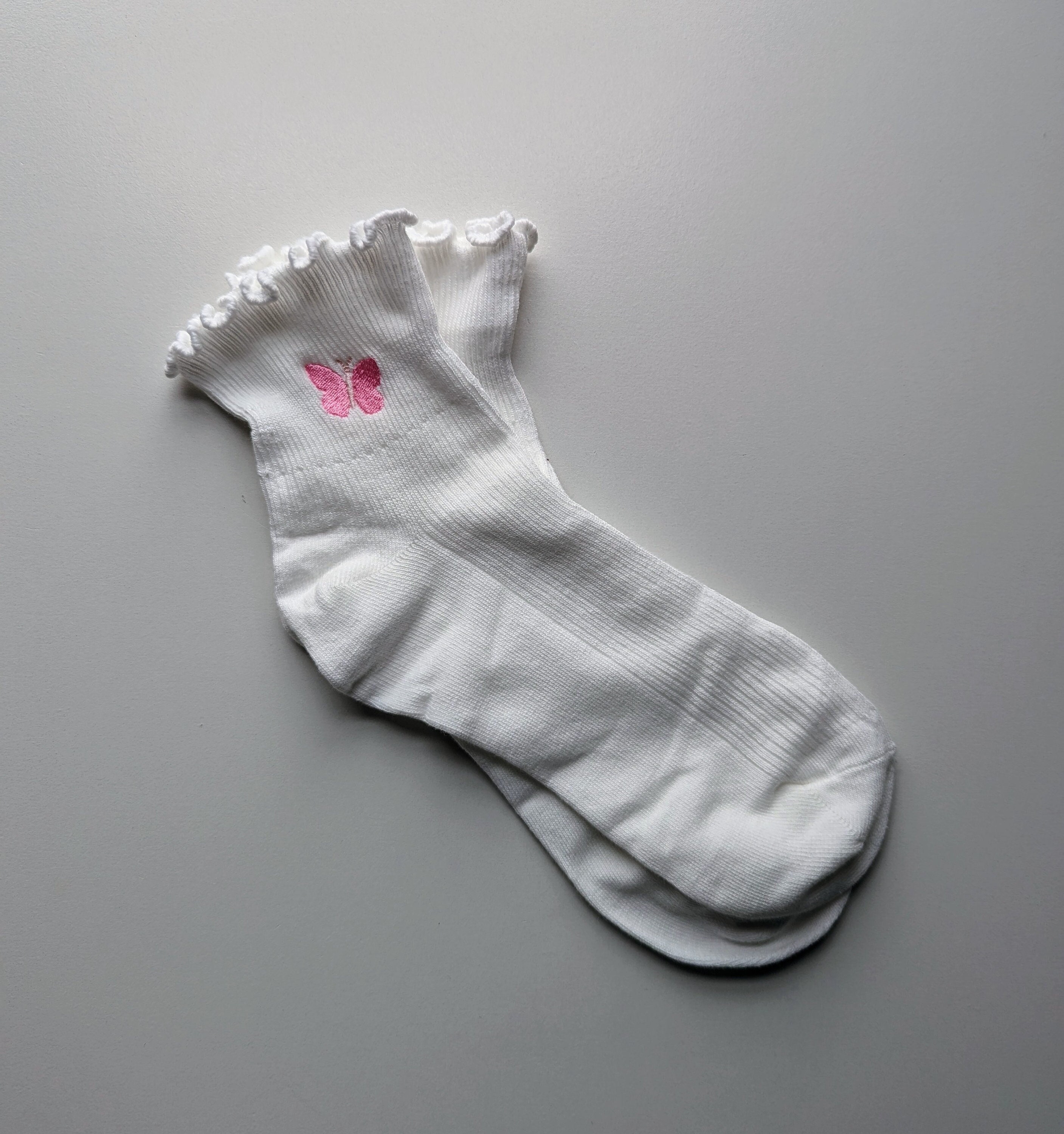 Coquette Socks, Embroidered Ruffle Ankle Socks, Cute Socks, Coquette ...