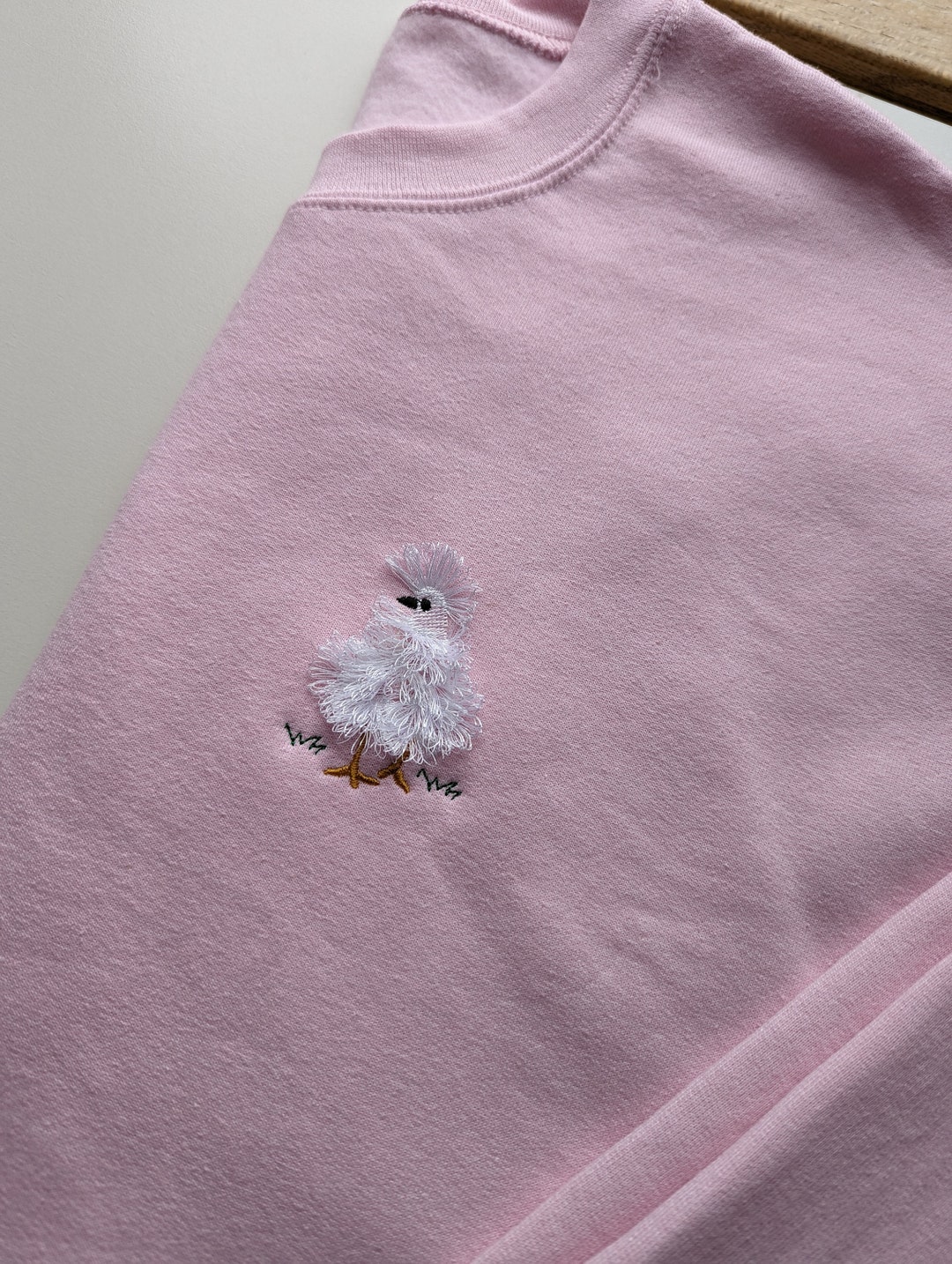Fluffy Chicken Fringe Sweatshirt, Silkie Chicken, Embroidered Chicken ...
