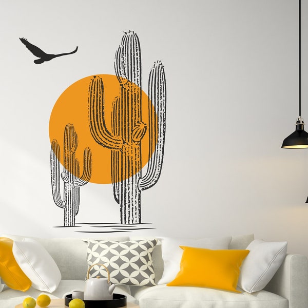 Large Cactus Wall Decal - Etsy