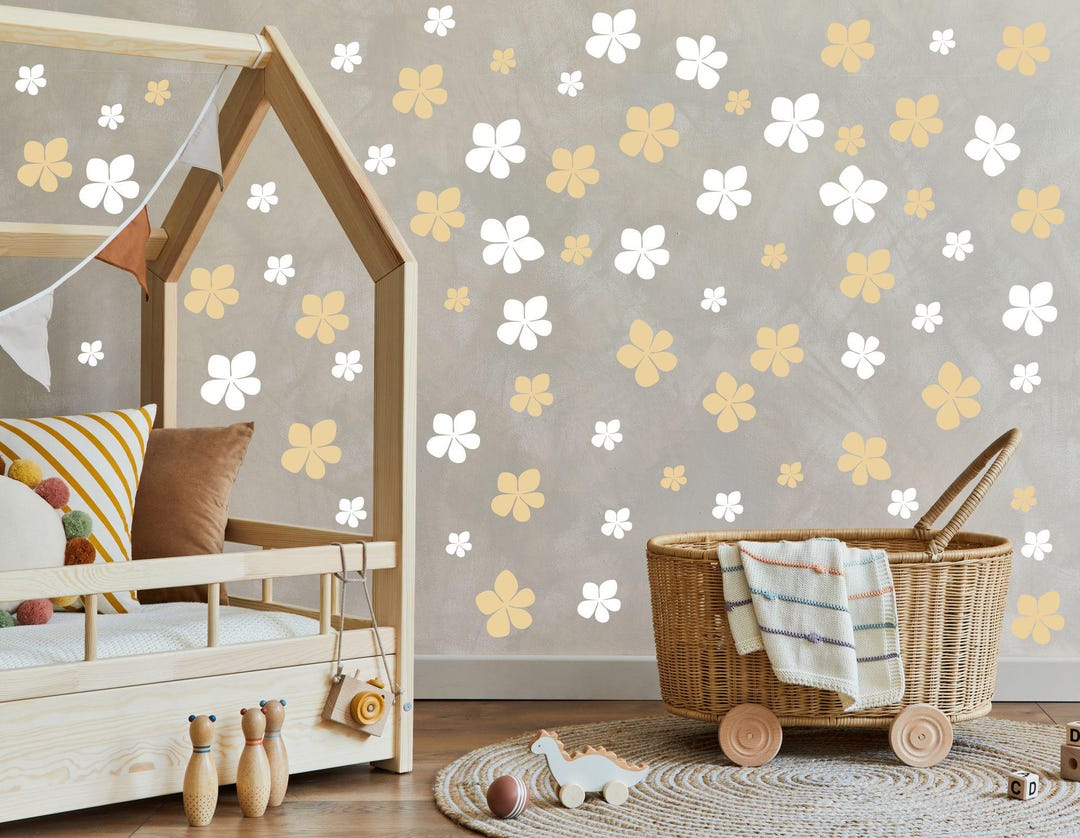 NOVEMBER SALE! Floral Wall Decals: Nursery & Living Room Decor (x10) - Etsy