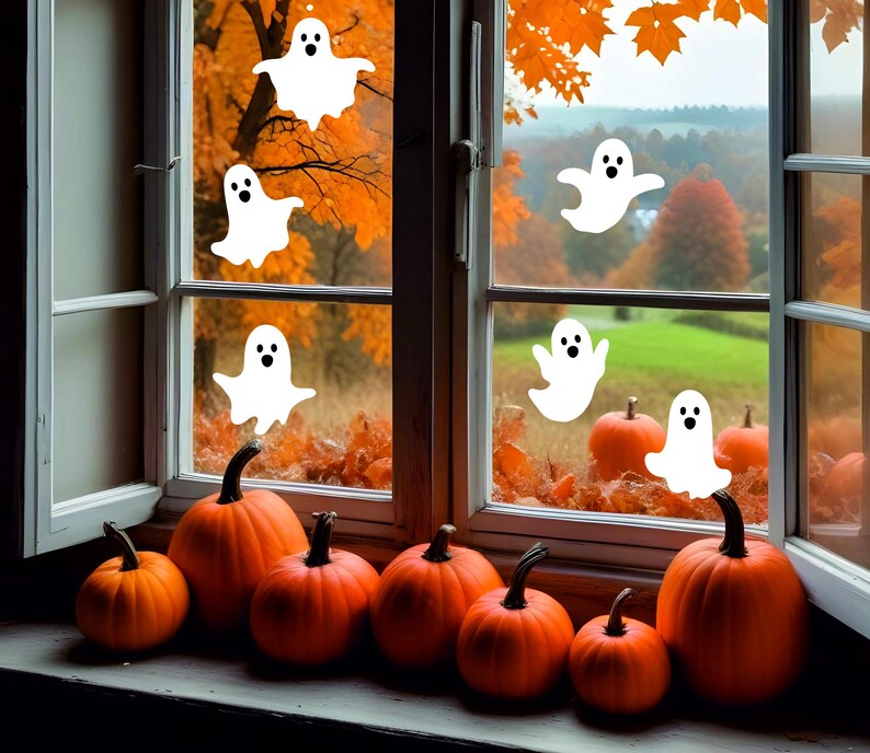 Cute Ghosts, Window Stickers,x10 Cute Ghosts,ultra Removable Gloss ...