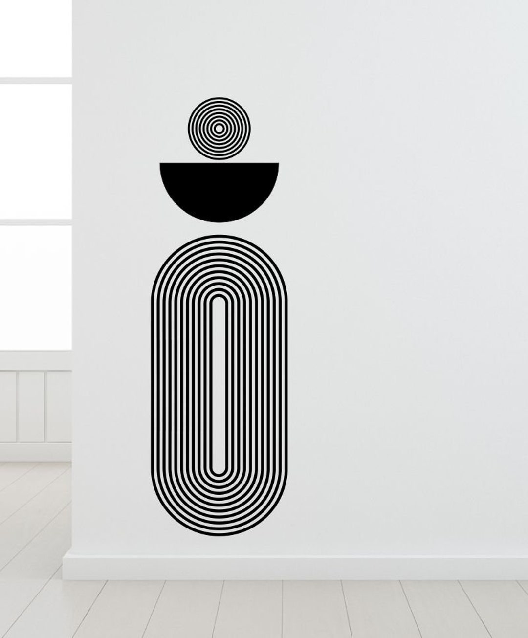 Abstract Wall Decals, Geometric Elements, Circles, Living Room Decor ...