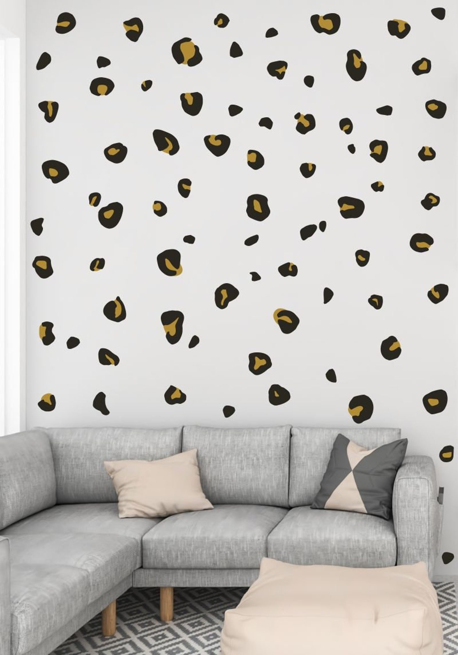 Leopard Spots Wall Decals, Large Spots, Animal Print Wall Stickers ...