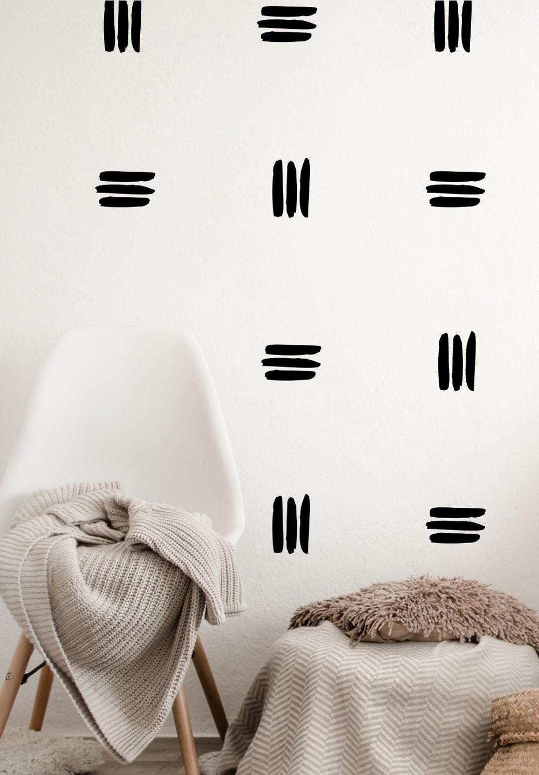 APRIL SALE! Triple Line Vinyl Wall Decals, Modern Wall Art - Etsy