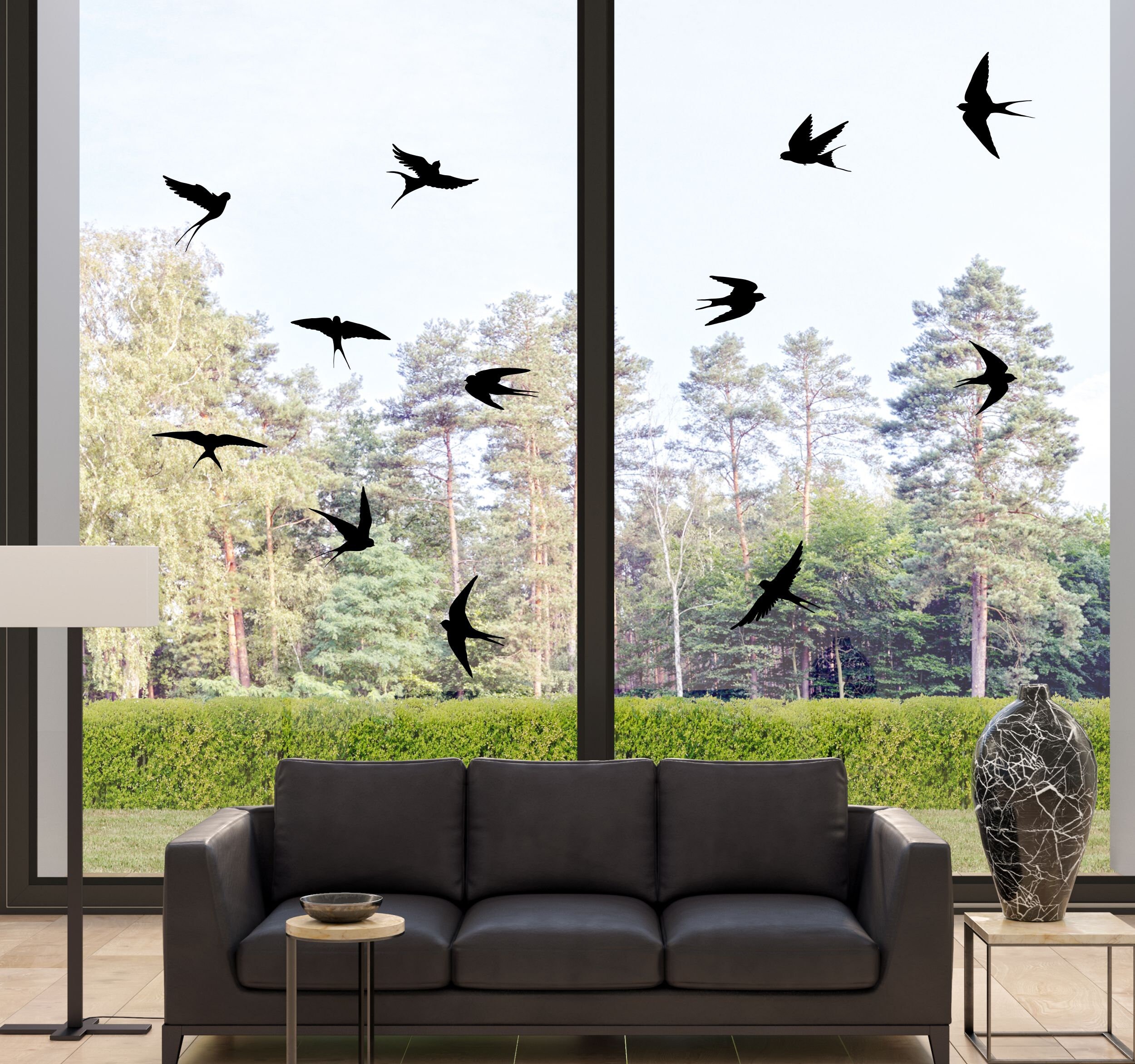 Swallow Window Stickers, X17 Stickers/pack, Birds Silhouettes - Etsy
