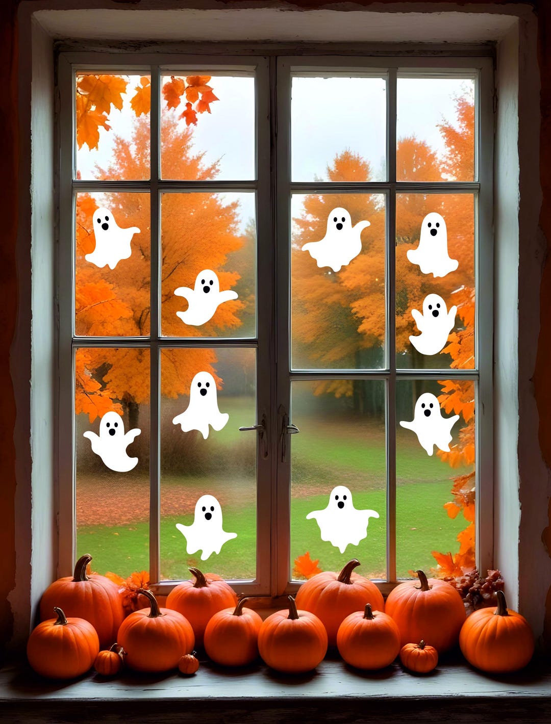 Cute Ghosts, Window Stickers,x10 Cute Ghosts,ultra Removable Gloss ...