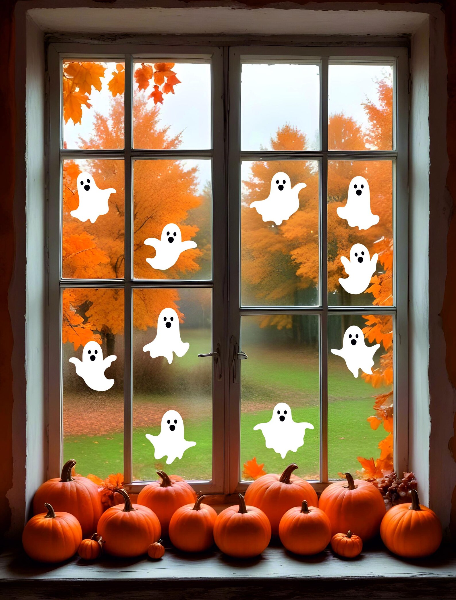 Cute Ghosts, Window Stickers,x10 Cute Ghosts,ultra Removable Gloss ...