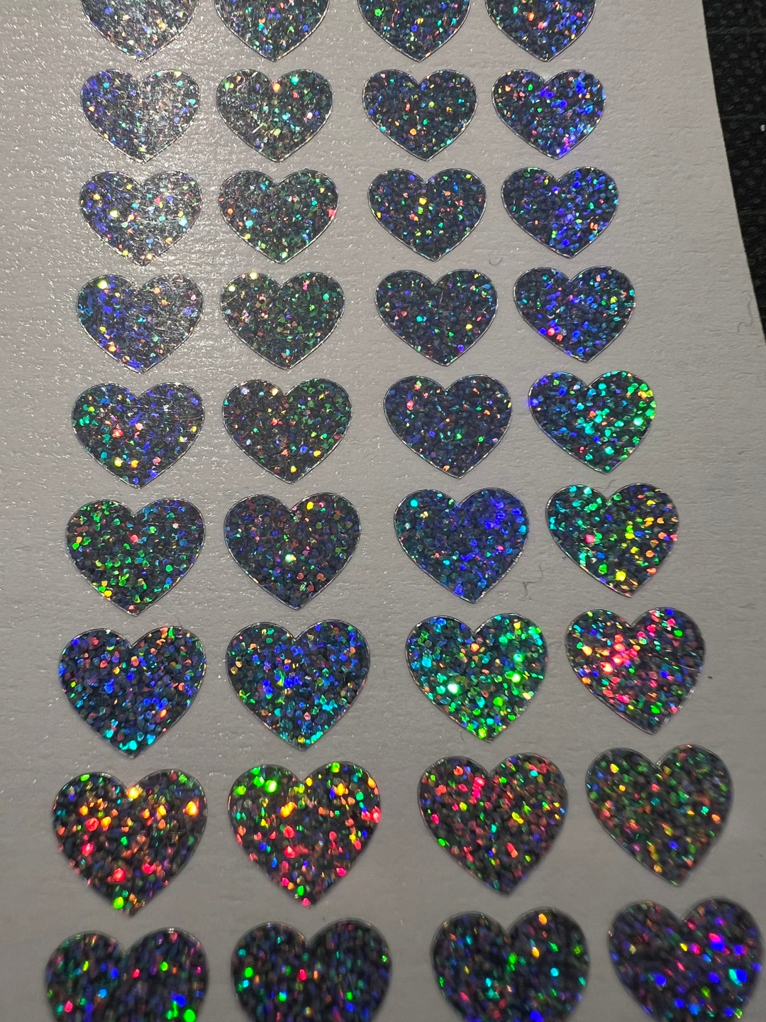SALE! Holo Glitter Heart Vinyl Decals: Peel & Stick Stickers - Etsy